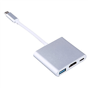 Multiport Digital Type C to HDMI Cable Adapter, Multifunctional HDMI USB C Adapter, 3 in 1 LCD Monitors HDTV for Connecting TV Projector