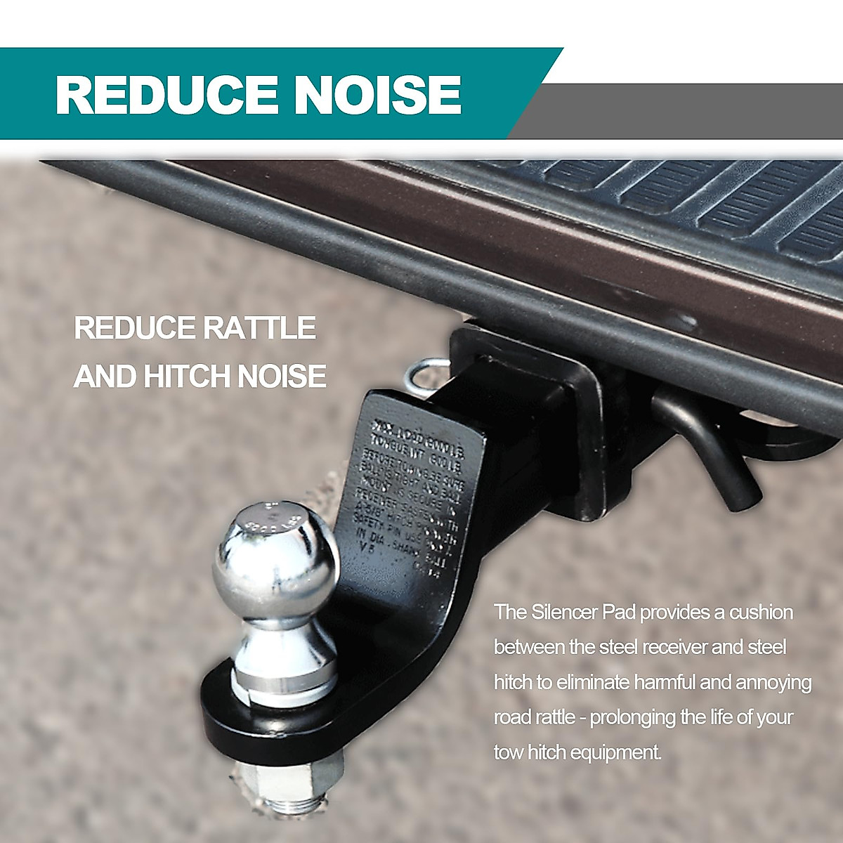 3 Pack 2-inch Hitch Receiver Silencer Pad for Adjustable Ball Mounts Reduces Rattle & Eliminate Noise, Provides Cushion Between Hitch Receiver and Tow Hitches, Black