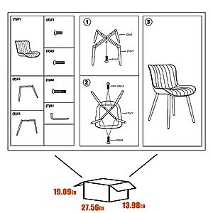 YOUNUOKE White Dining Chairs Set of 2 Upholstered Mid Century Modern Chair Armless Faux Leather Accent Guest Chair with Backs Metal Legs for Kitchen Living Reception Waiting Room Bedrooms