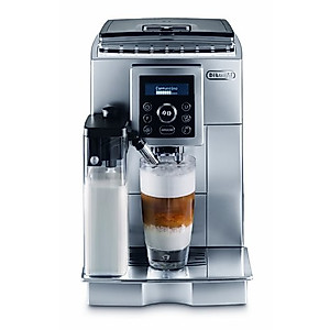 DeLonghi Compact Automatic Cappuccino, Latte and Espresso Machine, Silver