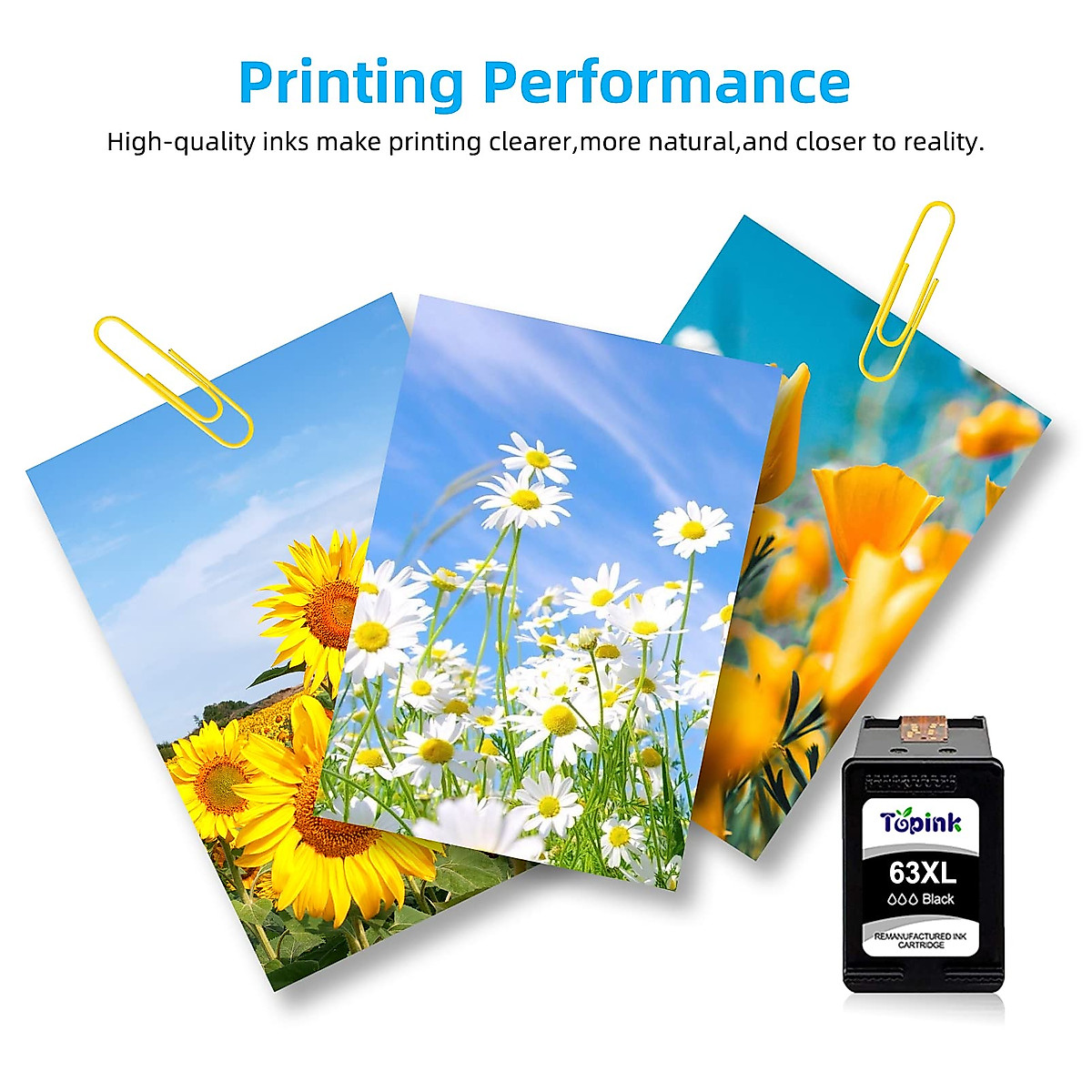 63XL Black Ink Cartridge Replacement for HP Ink 63 XL for Officejet 3830 4650 4652 4655 5200 5252 5255 5258 Envy 4520 4512 Deskjet 1112 2132 3630 3632 Printer HP63 HP63xl