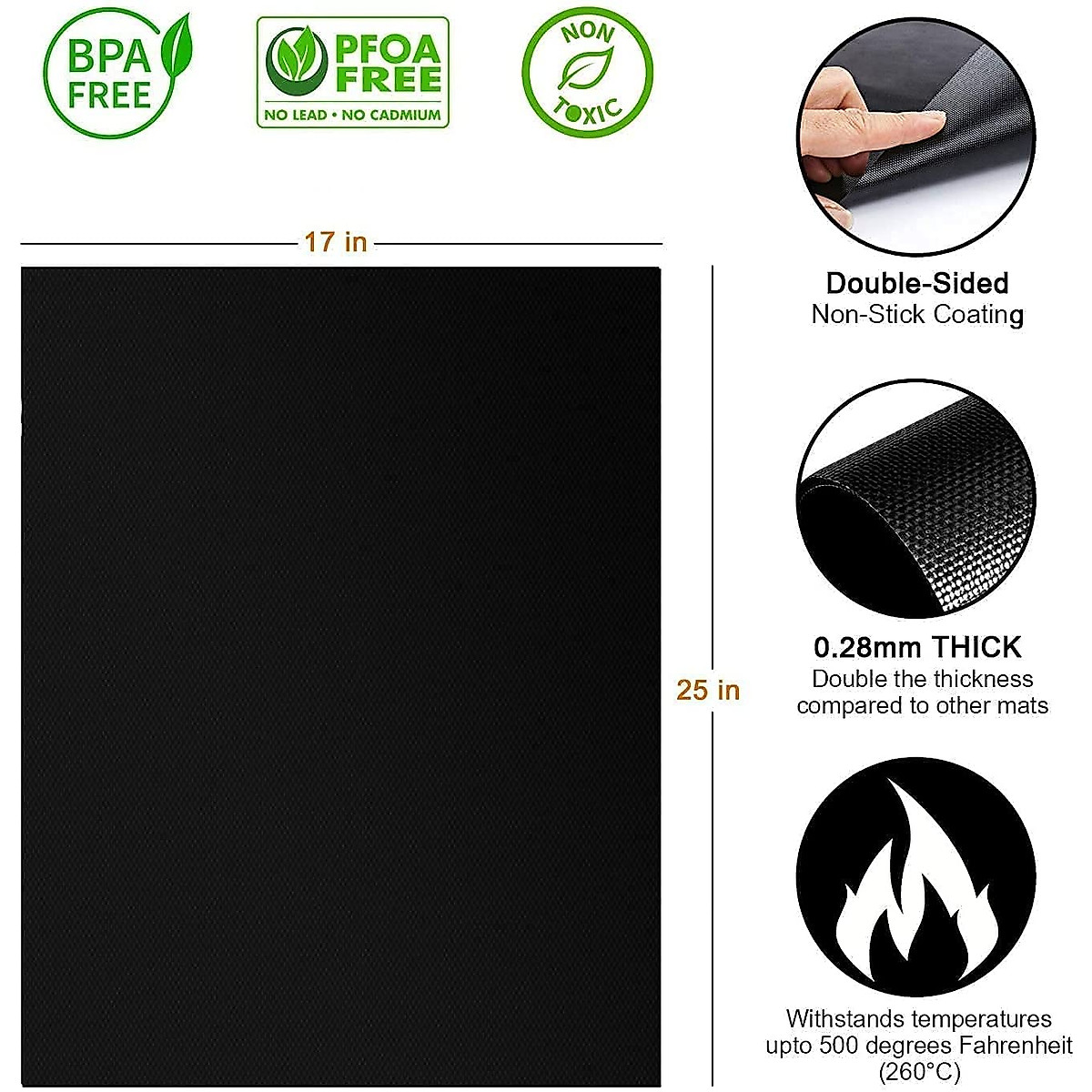 2 Pack Non Stick Large Oven Liner & Silcone Rack Shield Protectors Edge Liner Cover