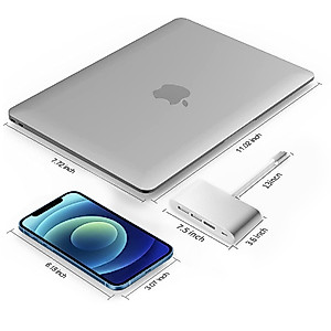 YAFIYGI USB Adapter for MacBook Air 4 in 1 USB C Hub Type C Multiport Adapter with 1USB 3.0 Ports 2 USB 2.0 87W PD Charge Compatible for MacBook Pro 13 15 16