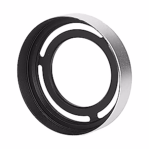 GOSHYDA Camera Lens Hood,Beautiful Appearance Hollow, Metal Compact Detachable, 52mm, with Centre Pinch Lens Cap, for Fuji X10/X20/X30(Silver)