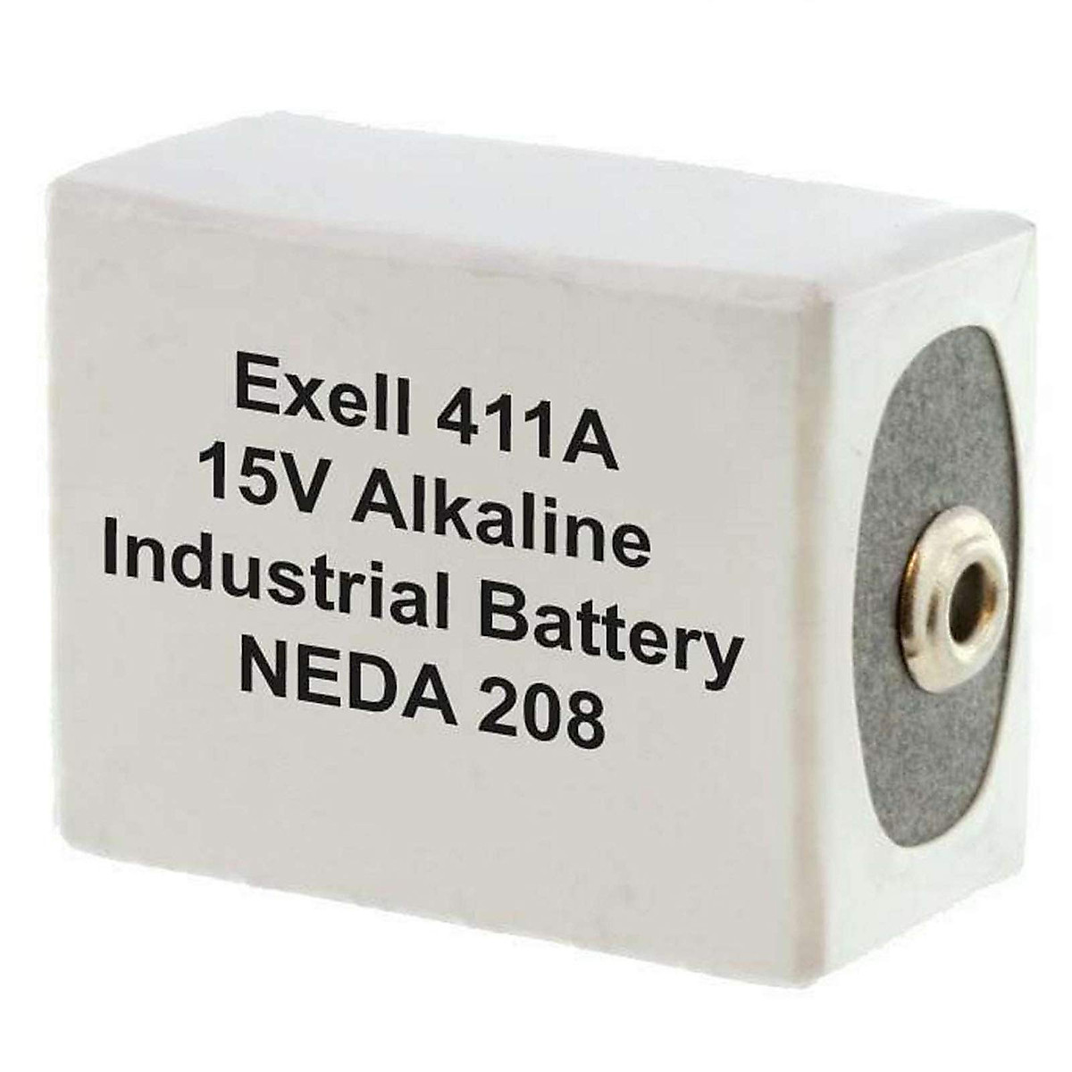 Exell 411A Alkaline 15V Battery Replaces NEDA 208, 10F20, BLR121, 411A ANSI 208 BA 331/U Burgess K10 Burgess U10 Eveready 10F20 Eveready B121 Eveready BLR121 Mallory M121 NEDA 208 RCA VS082