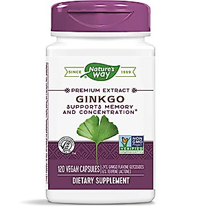 Nature's Way Premium Extract Ginkgo, Memory and Concentration*, 120 Capsules