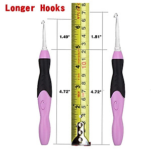 Lighted Crochet Hooks Set - 11 Sizes Light Up Crochet Hooks with Case,Rechargeable Crochet Hook with Light,2.5mm to 8mm