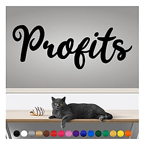 Transform Your Walls with Professional Grade, Outdoor Weatherproof Vinyl Stickers - Happy Sunday - UV Resistant, Made in The USA! Inspirational Words: Profits: 14 Inch, Satin Silver