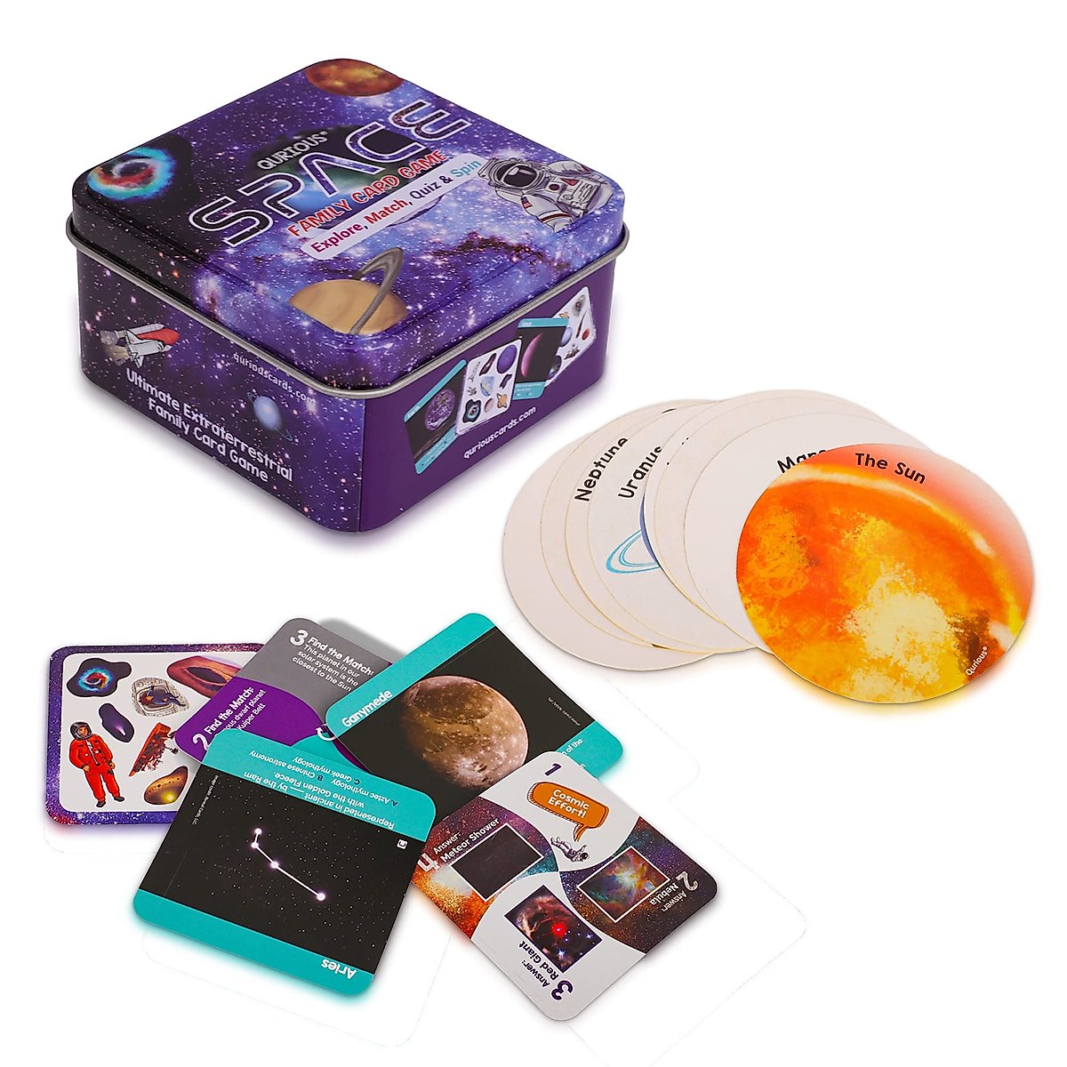 Qurious Space | STEM Flash Card Game | Explore, Match, Quiz & Spin Through The Universe. Perfect for Astronomy Fans and Future Astronauts