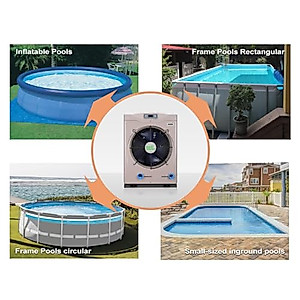 ECOPOOLTECH-Swimming Pool Heat Pump-Swimming Pool Heater-for Above Ground Pools, up to 5000gallons, 14000BTU/hr, Titanium Heat Exchanger.…