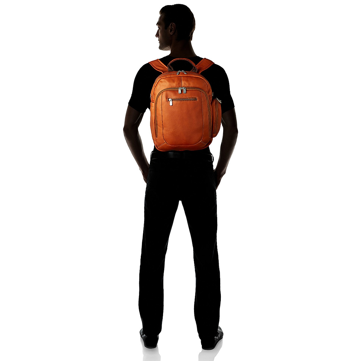 Piel Leather Laptop Backpack/Shoulder Bag, Chocolate, One Size