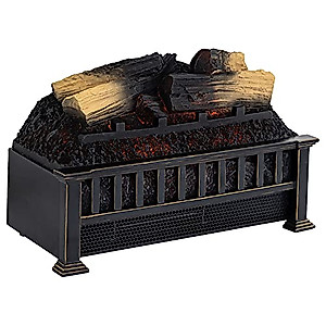 Country Living 20 inch Electric Log Set | 400 Sq Ft Heater - Faux Logs Insert with Infrared Flames for Existing Fireplaces | Remote Control Included