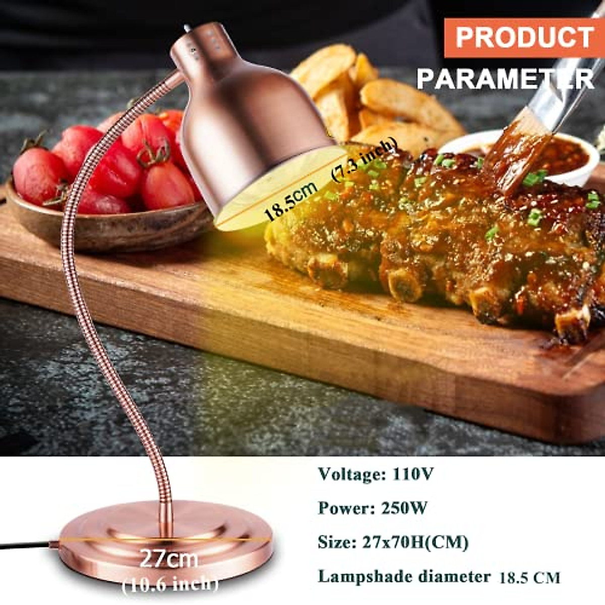 YMJOINMX Food Heat Lamp Infrared Food Warmer Lamp Restaurant Retractable Heat Lamp for Restaurants Heating Lamp for Food Warming Buffet Food Warmer