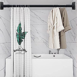 4pcs Adhesive Shower Curtain Rod Holder Adhesive Wall Mounted Shower Curtain Rail Holder Black Shower Curtain Rod Holder with Screws Shower Rod Retainer for Bathroom Bedroom (Curtain Rod Not Included)