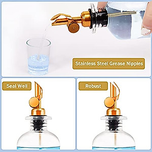 Mouthwash Dispenser for Bathroom Mouth Wash, 12 oz Mouthwash Glass Containers with Cups, Pour Spouts, Funnel and Labels, Clear Glass Bottles Mouthwash Decanter