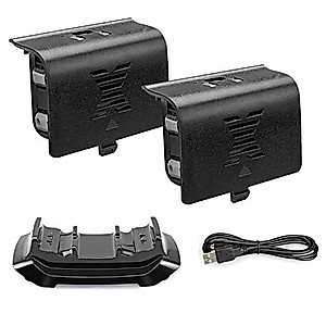 Xbox one Controller Charger with 2 Rechargeable Battery 800mAh Dual Charging Dock Station for Xbox One/One S/One X/Elite Controller