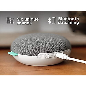 SNOOZ Button - White Noise Sound Machine - Non-Looping White Noise, Pink Noise, and Fan Sounds Plus Bluetooth Speaker - Cloud
