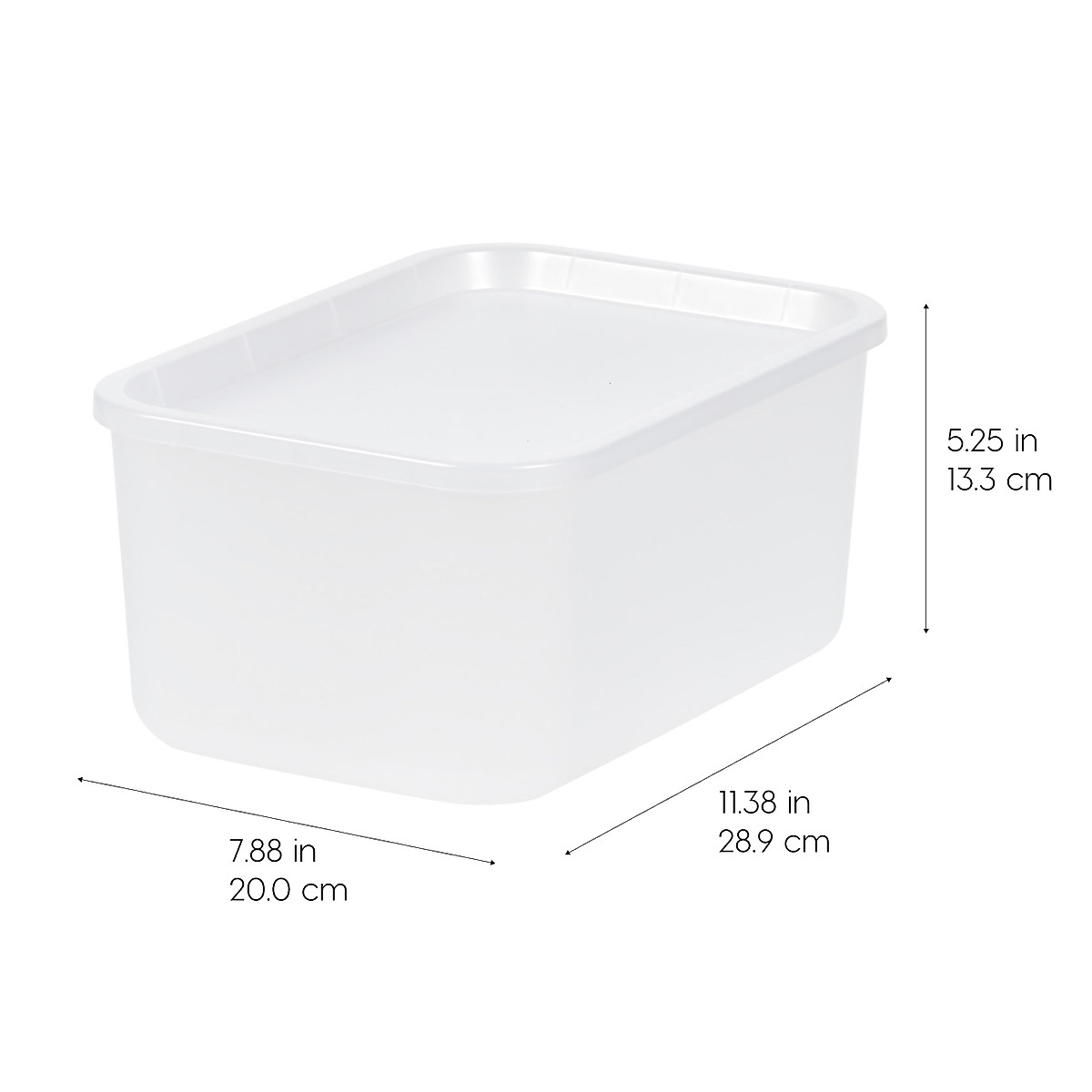 IRIS USA Plastic Storage Basket with Lid, 4-Pack, Stackable, for Kitchen Bathroom Bedroom Closet Kid's Room Office, Easy to Clean, Stylish Design, Shelf Organizer, Pearl