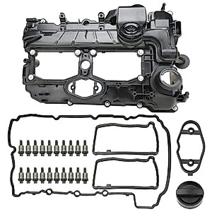 MITZONE N20 Engine Valve Cover with Gasket Bolts Kit, Oil Cap for BMW 2012-2018 528i 528i xDrive 328i 328i GT xDrive 320i x5 x3 X1 428i z4 2.0L Replace 11127588412
