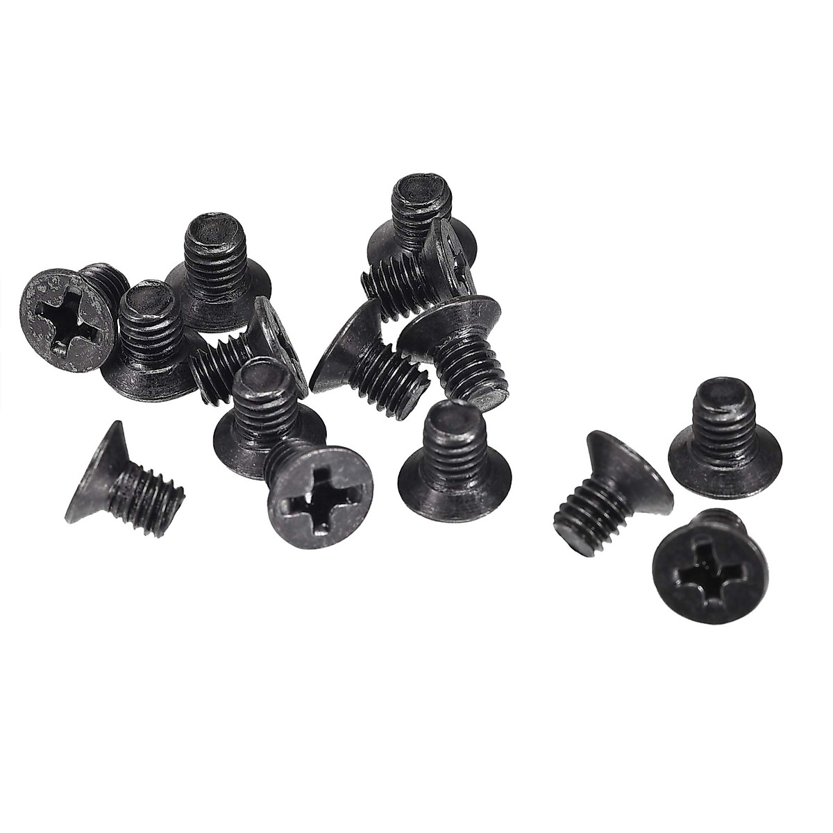 uxcell M4 x 6mm Phillips Screw Fastener Black for Laptop PC TV Fan Switch 150pcs