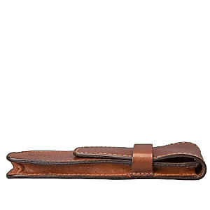 Maxwell Scott - Personalized Luxury Leather Fountain Pen Case/Holder for up to 3 Pens - The Pienza - Chestnut Tan