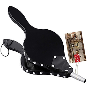 TJ.MOREE Fireplace Bellows Indoor 16"x 6.5" Wood Fire Blower with Hanging Strap, Metal Nozzle, Great Tool for Fireplace, Fire Pit, Wood Stove, BBQ, Outdoor Camping - Black