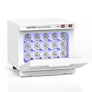 VERYTOP Hot Towel Warmer for Spa, 8.5L Small Towel Warmer Professional Mini Towel Warmer 2-in-1 Towel Heater for Facials, Towel Warmer Cabinet for Beauty Salon and Spa.(8.5L-White)