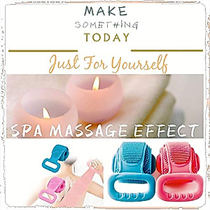 QGZ 2Pcs Long Silicone Back Scrubber for Shower, Back Cleaner, Silicone Shower Scrubber, Body Bath Brush, Exfoliating Loofah Brushes for Men and Women, Silicone Bath Scrubber, Double Sided