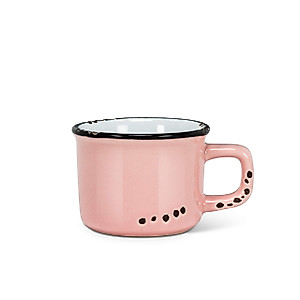 Abbott Collection 27-ENAMEL-ESP-PNK Enamel Look Stoneware Espresso Mug, Pink