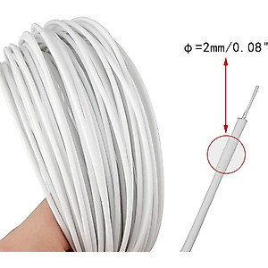 KINGLAKE GARDEN Flexible Soft Wire Ties,2.0 MM 65.6 Feet Twist Garden Ties,Heavy Duty Reusable Plant Twist Ties for Support Plants,Office Organization and Home (White)