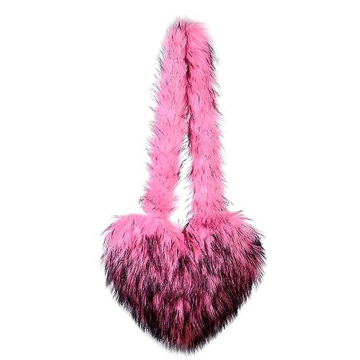 Women's Faux Fur Shoulder Purse Fleece Love Bag Heart Shape Y2k Crossbody Bag Chic Handbag Shoulder Bag
