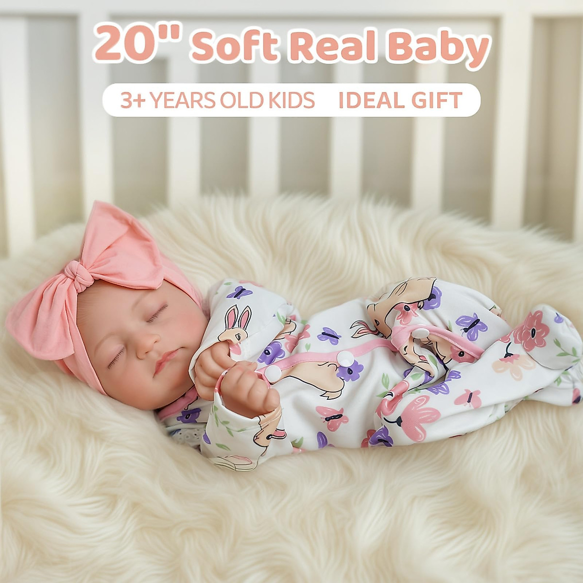 BABESIDE Reborn Baby Dolls Connie - 20 inch Soft Vinyl Realistic-Adorable Baby Doll Real Life Lifelike Baby Dolls with Complete Accessories Perfect for Cuddling, Playtime, and Gift Giving
