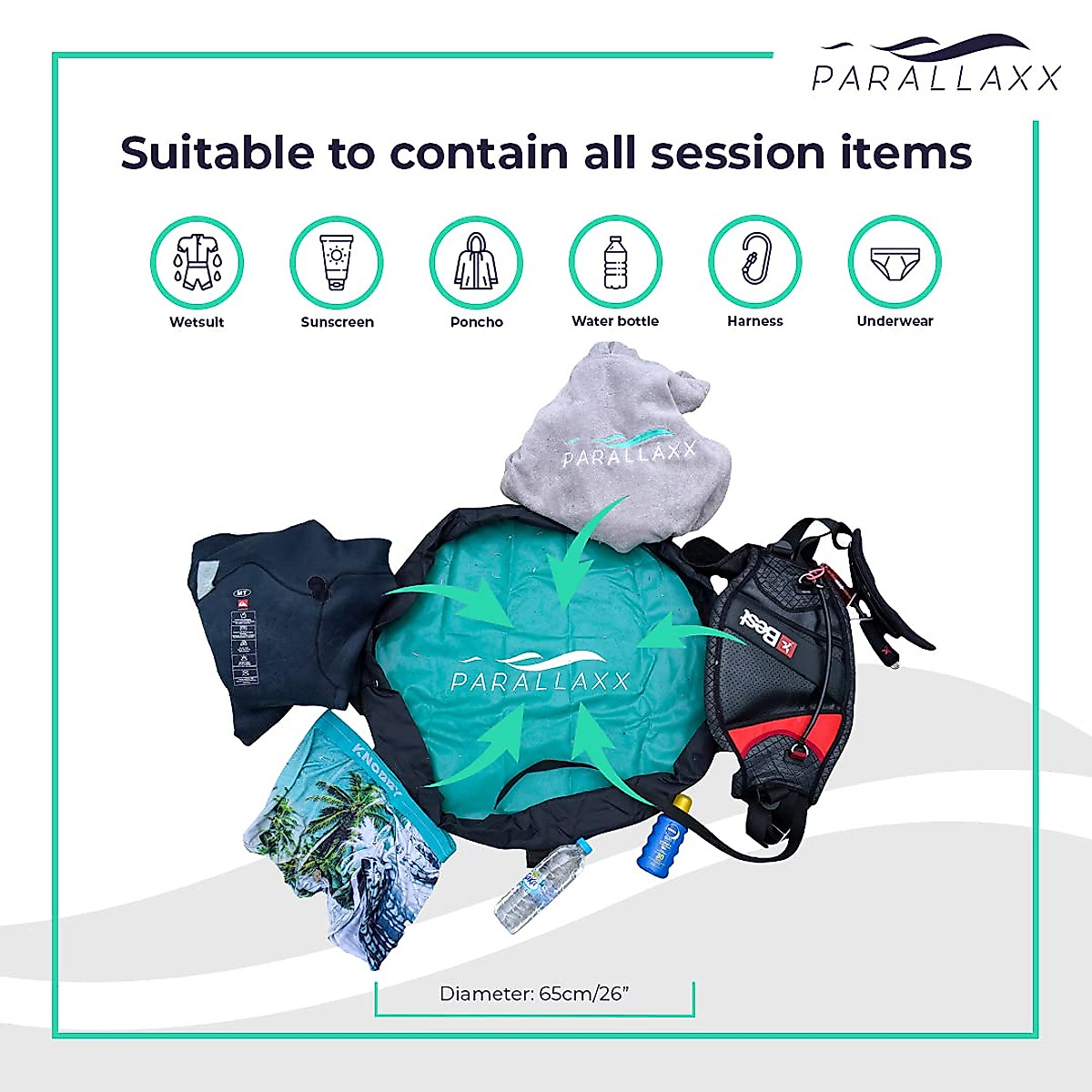 Parallaxx Wetsuit Changing Mat Waterproof Dry Bag for Scuba Diving Surf Kayak Beach