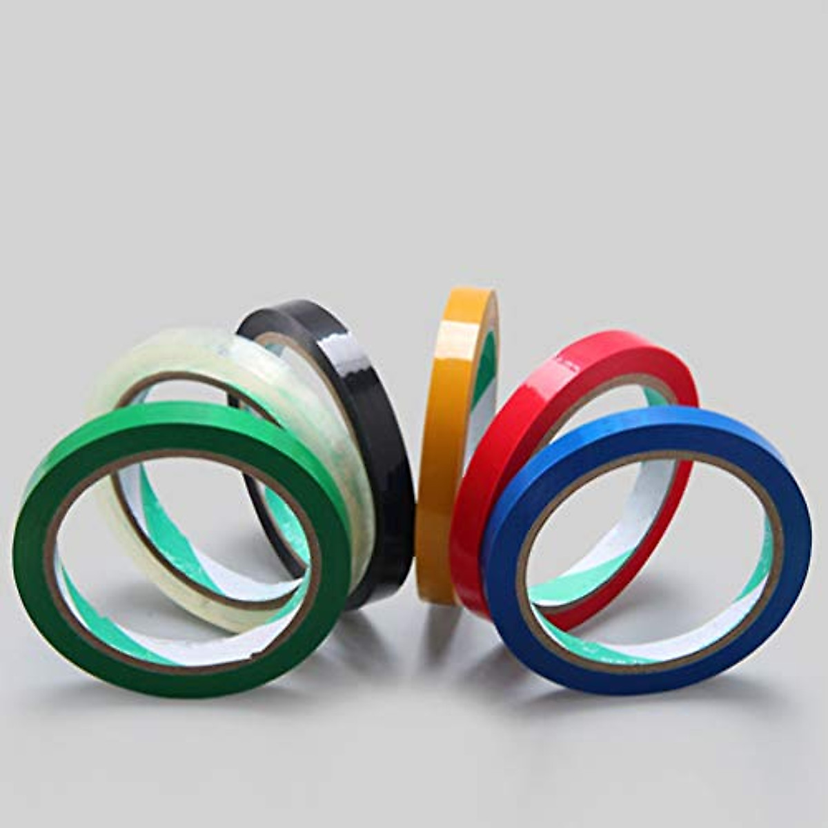 Homoyoyo Spike Tape 18Pcs Bag Sealing Tape Blue Green Red Poly Bag Sealing Tape Tape Bag Sealer Accessories for Bag Sealing Machine 12mm 30m Color Masking Tape