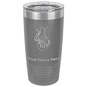 LaserGram 20oz Vacuum Insulated Tumbler Mug, Scottish Terrier, Personalized Engraving Included (Gray)