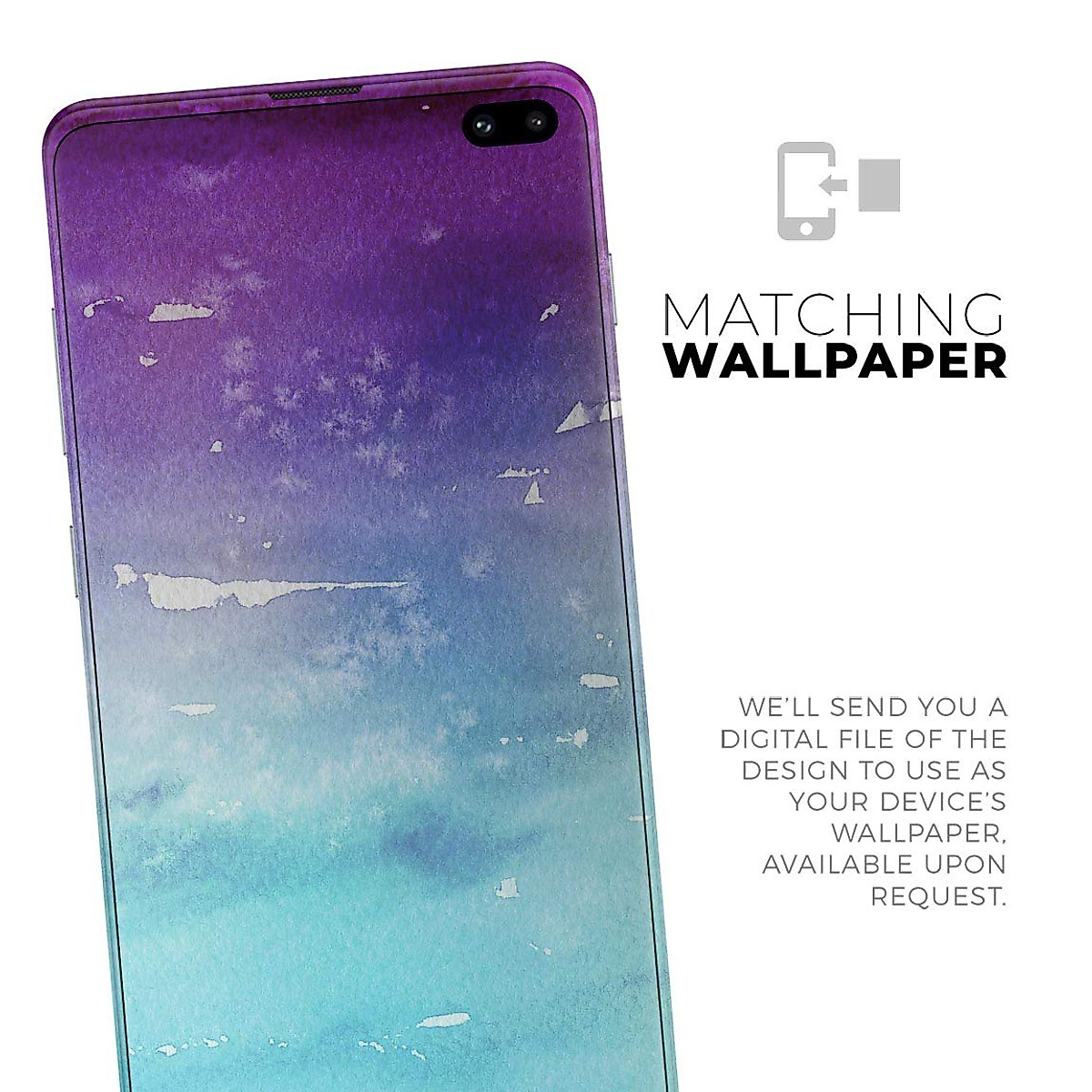 DesignSkinz Splattered Ocean 4823 Absorbed Watercolor Texture Protective Vinyl Decal Wrap Skin Cover Compatible with The Samsung Galaxy S20 (Screen Trim & Back Glass Skin)