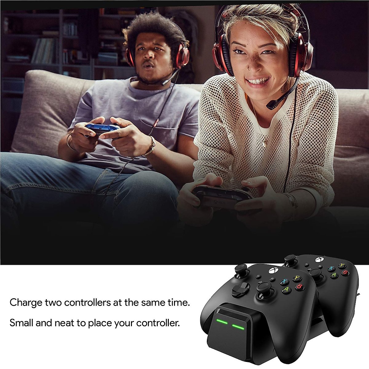 Wasserstein Controller Charging Station Compatible with Microsoft Xbox Wireless Controller 2020 Model & 2016 Model (Xbox Series X, Xbox Series S, & Xbox One) - Make Your Gaming Experience Convenient
