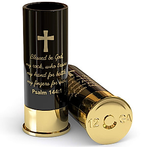 Old Southern Brass 12 Gauge Shot Glasses Set of 4 - Psalm 144:1