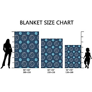 Throw Blankets Volleyball Blanket All Year Lightweight Blue Summer Blanket Soft Bed Blanket Breathable Cooling Blanket Travel Blanket for Women Men Cozy Luxury Blanket 80"x60"