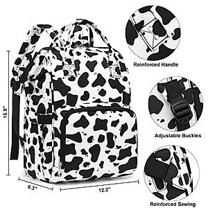 Xunteny Cow Print Women Laptop Backpack, College School Backpack Bookbag 15.6 Inch Computer Backpacks for Work Business Travel