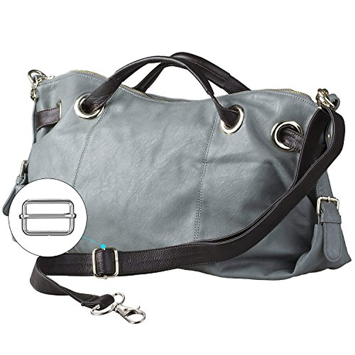 ERKOON 30 Pieces Slide BuckleMetal Triglide Slides Rectangle Adjustable Webbing Slider for Purse Making Bag Making Making DIY Accessories Silver (3/4 inch)