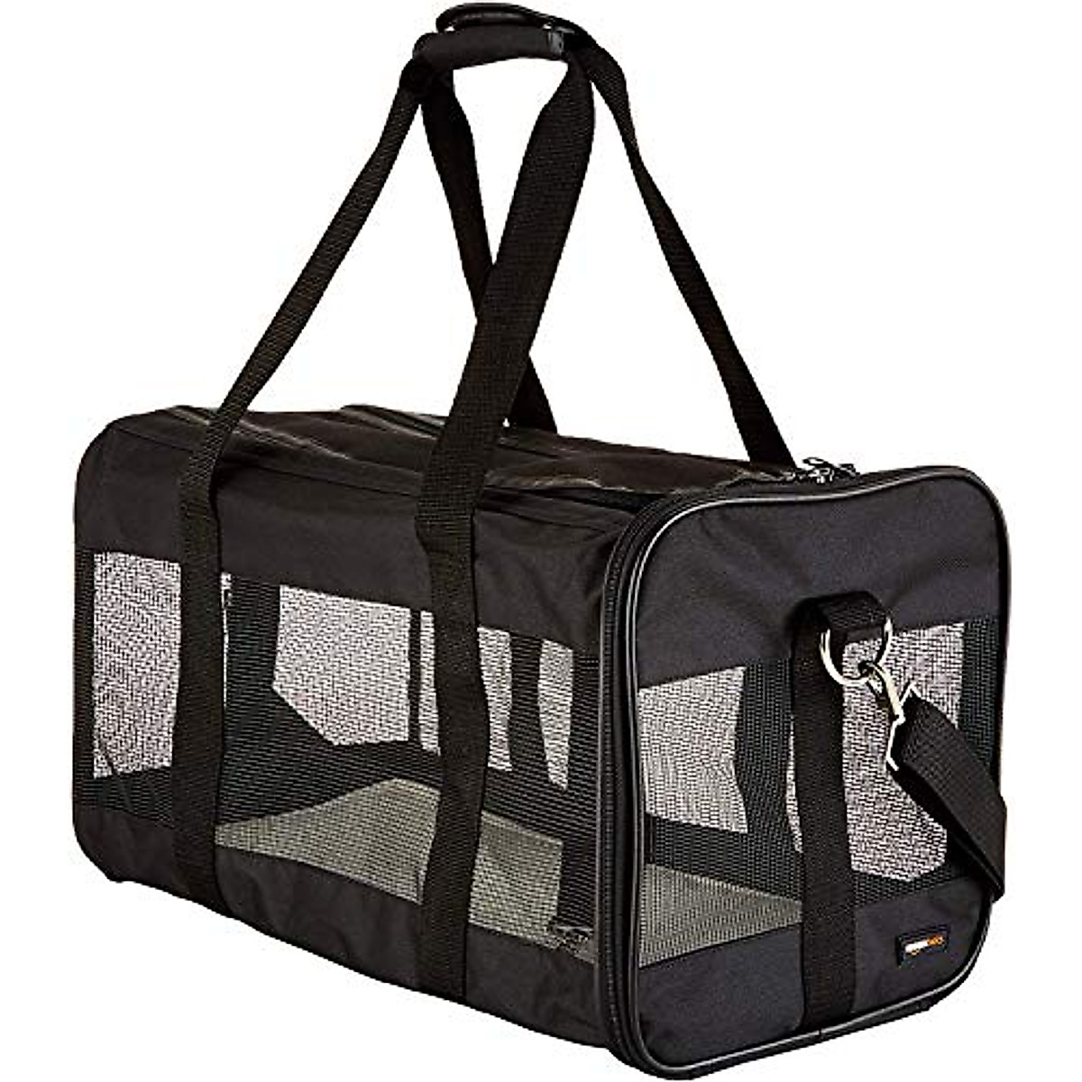 Amazon Basics Soft-Sided Mesh Pet Travel Carrier, Large, Black