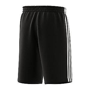 adidas Men's Tall Size Essentials Fleece 3-Stripes Shorts, Black/White, X-Large