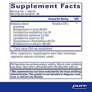 Pure Encapsulations Probiotic G.I. | Shelf Stable Probiotic for Bone Health, Lean Body Mass, Intestinal Health, and Gastrointestinal Support* | 60 Capsules