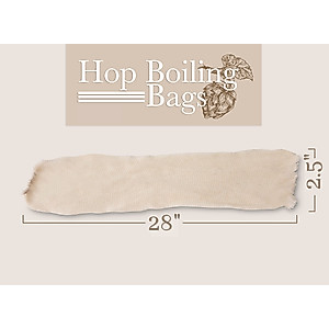 Hops and Grain Muslin Steeping Bag - Cotton Mills Beer Brewing Bags 28” (10 Count) - Microbrew, Homebrew Filtering Accessories - Boiling Bags For Tea, Cooking, Nut Milk, Soups - Hop and Grains Socks