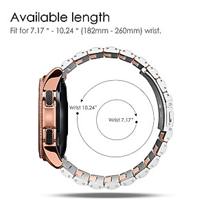 Fintie Bands Compatible with Galaxy Watch Active 40mm, 20mm Solid Stainless Steel Strap Compatible with Galaxy Watch Active 2 40mm & 44mm Smartwatch, Rose Gold, Silver