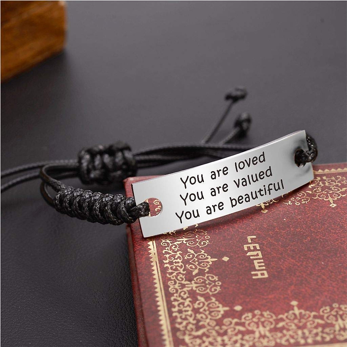 ABNTY Inspirational Gifts for Women Bracelet, You Are Love You Are Valued You Are Beautiful, Inspirational Bracelet