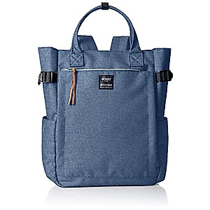 anello(アネロ) Women Regular 2-Way Tote Backpack, Denim Blue
