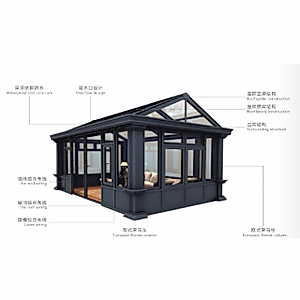 Generic Outdoor Waterproof Veranda sunroom Glass House Sunroom with Tempered Glass for Garden, Customized