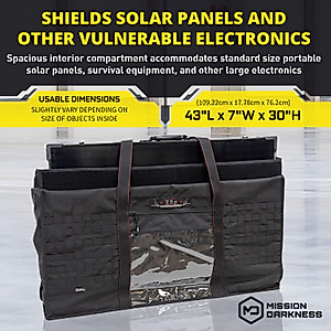 Mission Darkness Eclipse Faraday Bag for Solar Panels & Extra-Large Electronics // Military-Grade RF Shielding Case Designed for EMP CME Solar Flare Protection, Preppers, and Personal Security